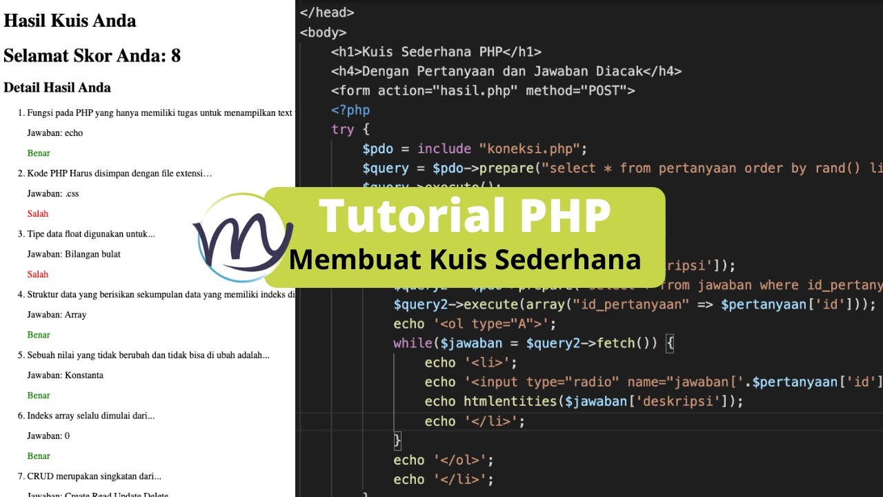 Tutorial PHP Membuat Kuis Sederhana