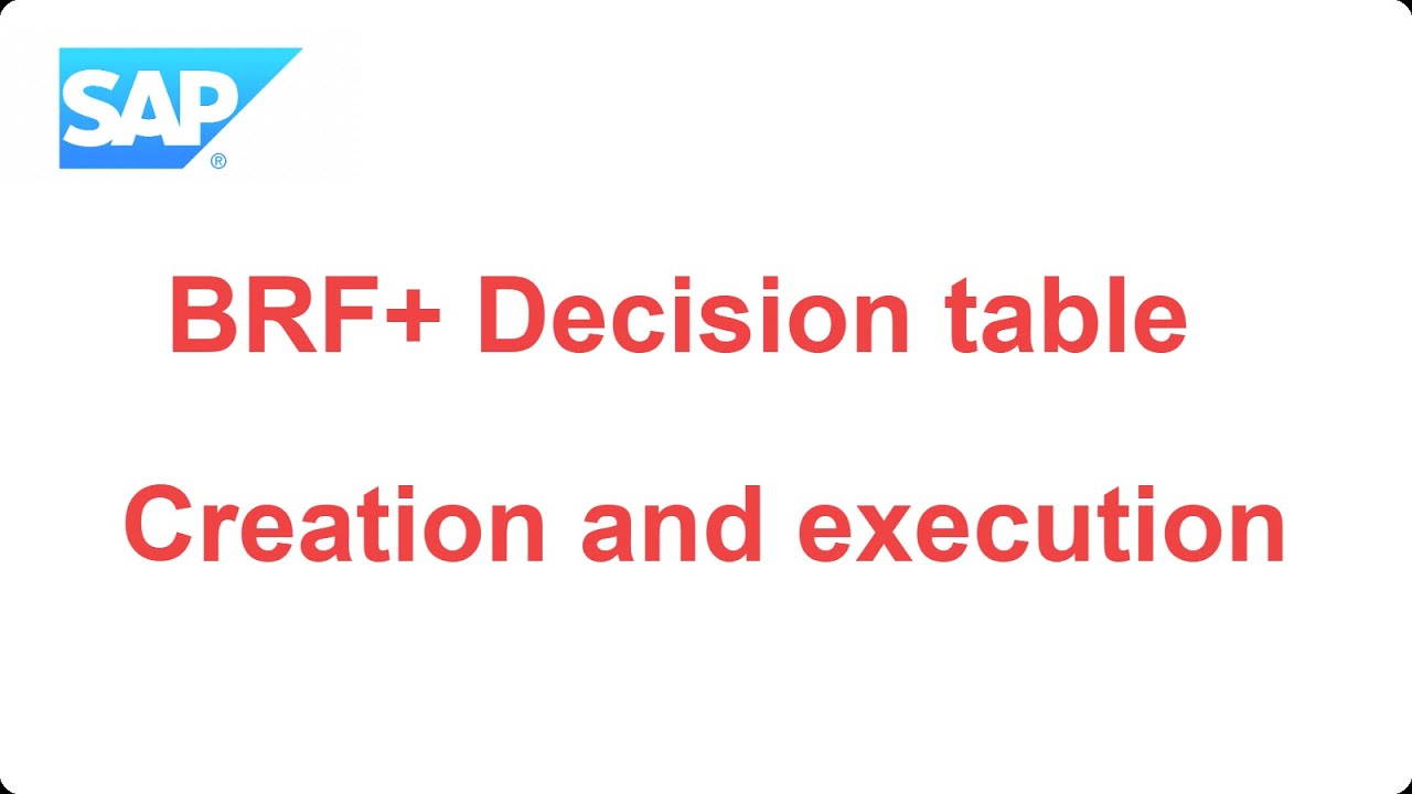 How to create and execute BRF+ decision tables via ABAP