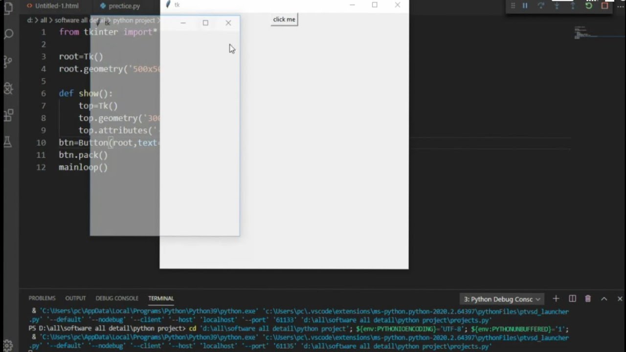 How to make transparent window in python tkinter |python project