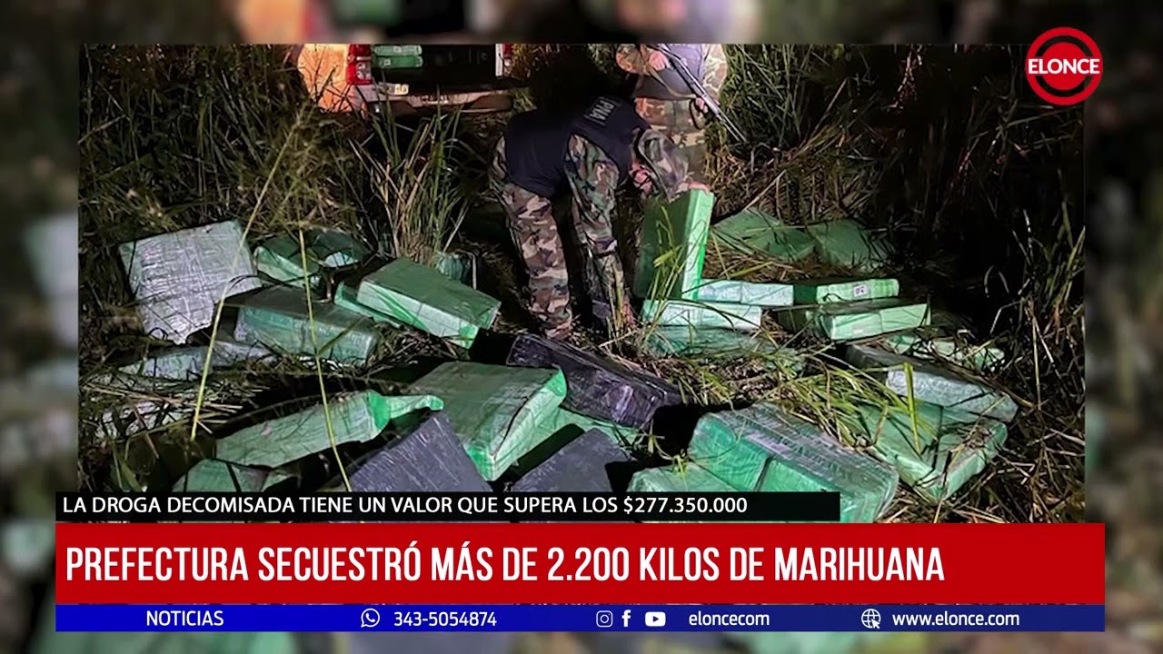 Prefectura secuestró más de 2 200 kilos de marihuana
