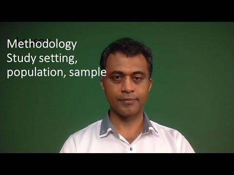 Writing a research proposal in dentistry Part 8 Methodology - Setting, population and sampling