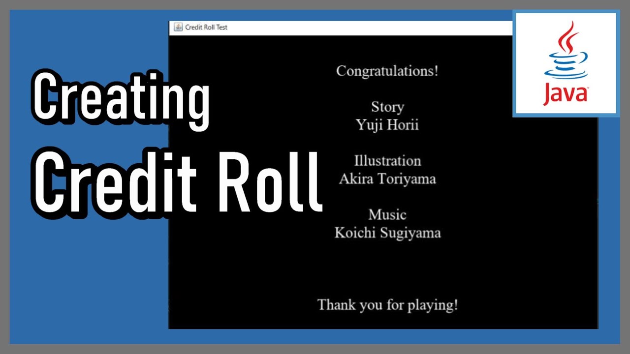 Create End Credit Scrolling Text - Java Extra 41