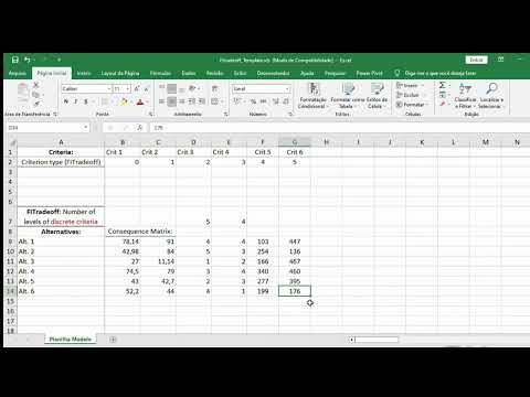 FITradeoff - Filling the spreadsheet with the input data