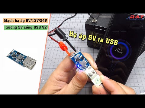 Mạch hạ áp 9V/12V/24V xuống 5V cổng USB V2 | Điện tử DAT