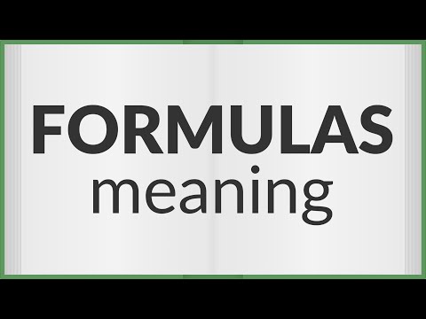 Formulas | meaning of Formulas