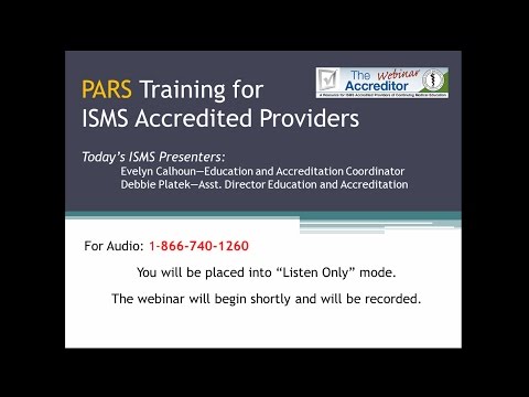 PARS Training for ISMS Accredited Providers