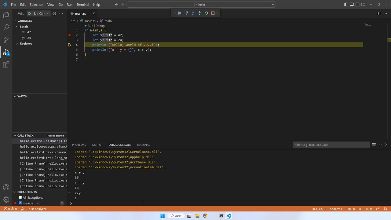 Rust - Installation and Getting Started on Windows