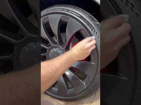 How to protect Tesla Rims from curb rash! #shorts #tesla #automobile