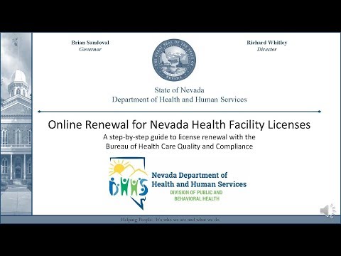 Online License Renewal Tutorial for Nevada Health Facilities