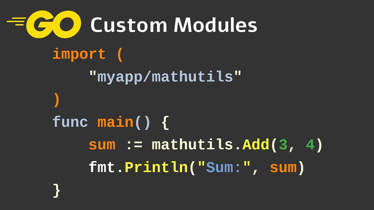 Custom modules and packages - Go programming language tutorial (26)