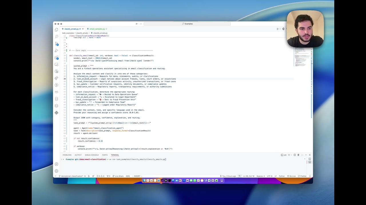Email Classification Agent for Fintech Company