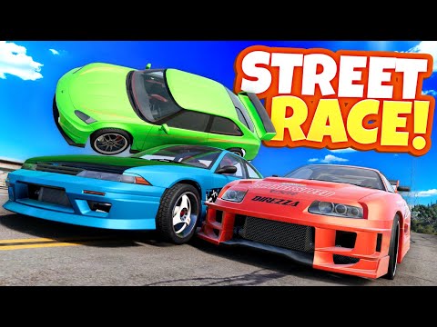 Racing a SUPRA in an Illegal Street Race! (BeamNG Drive Mods)