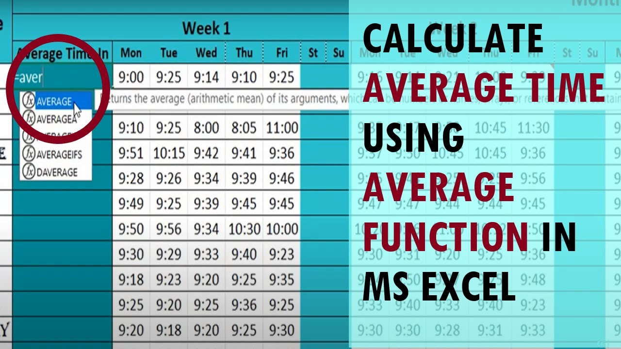 HOW TO Calculate average time using AVERAGE function in MS Excel