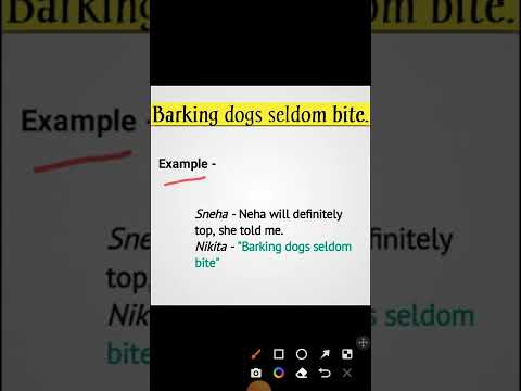 barking dogs seldom bite meaning in Hindi, with example, by khushi oswal #shorts #reels #trending