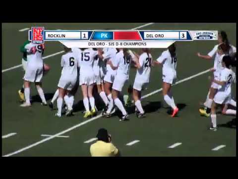 Del Oro wins back to back CIF Sac-Joaquin Section D-II Soccer Titles off Emily Curry's PK