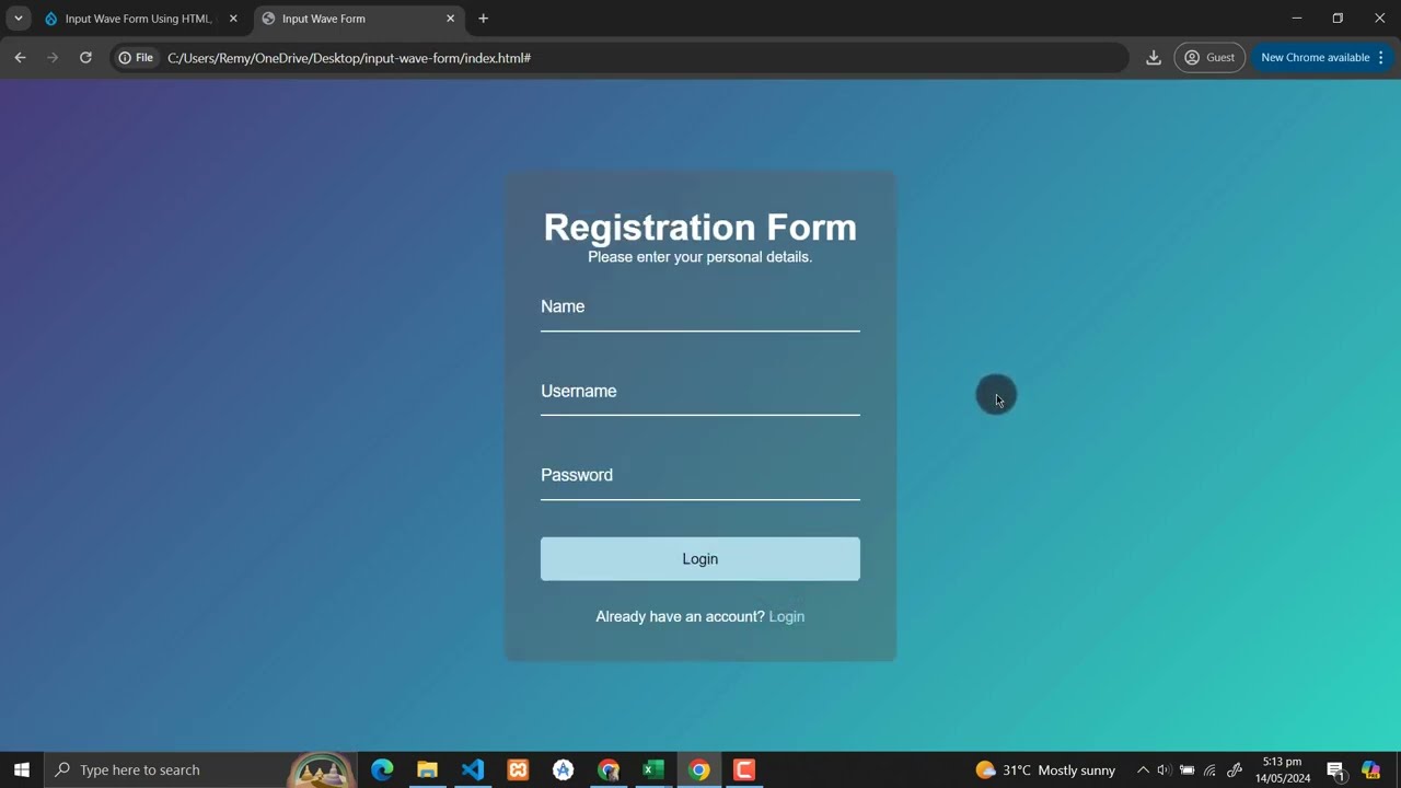Input Wave Form Using HTML, CSS and JavaScript with Source Code