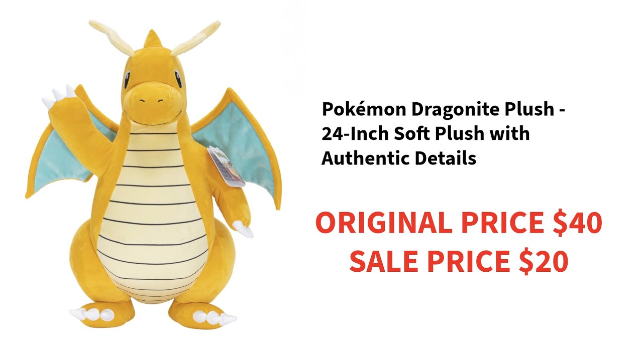 $20 Pokémon Dragonite Plush - 24-Inch Soft Plush @HarryMarketPlace7  