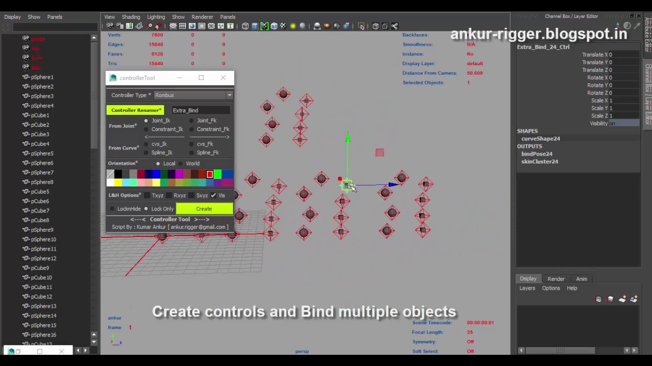 Maya Python Controller Builder Tool Demo