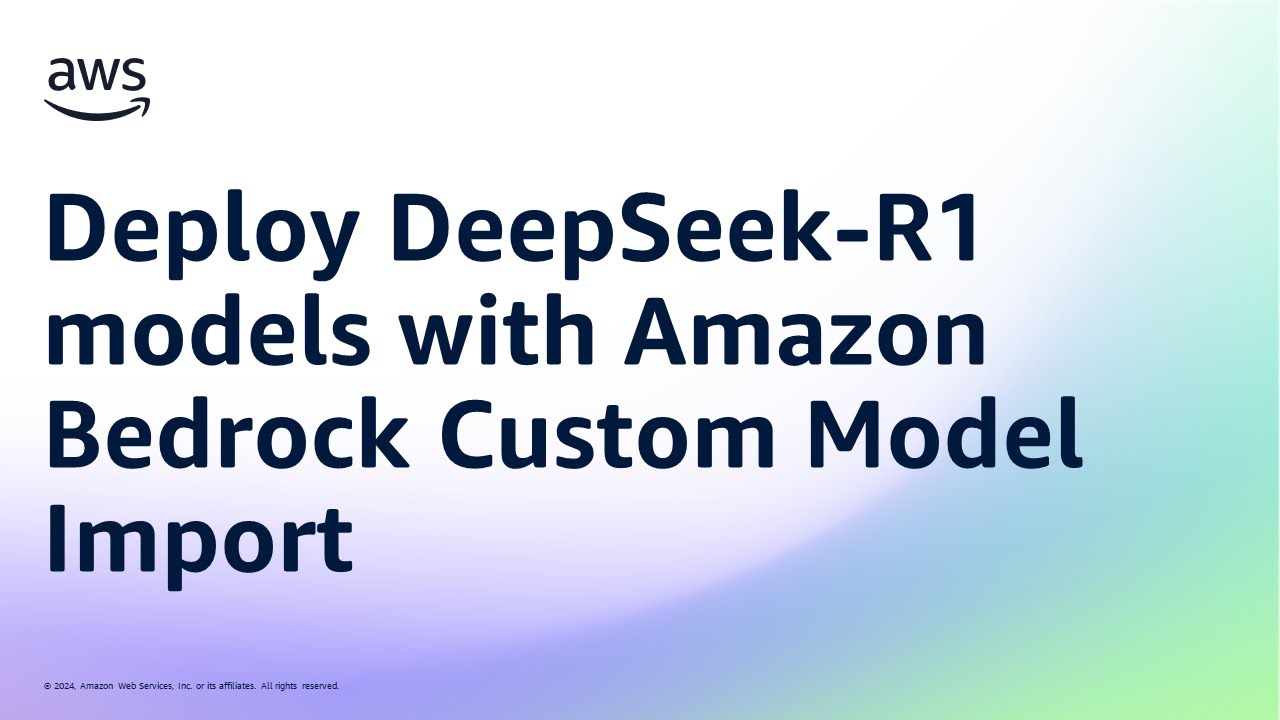 Deploy DeepSeek-R1 models with Amazon Bedrock Custom Model Import | Amazon Web Services