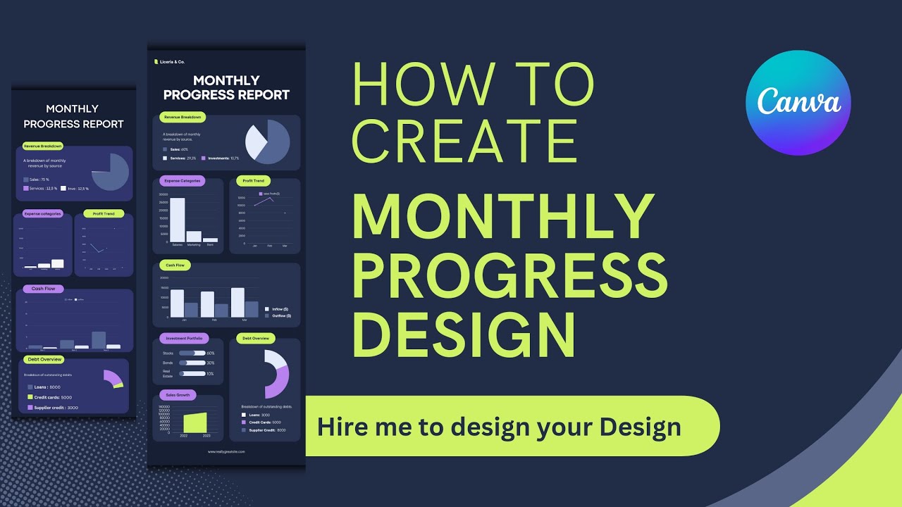 how to create monthly progress report in Canva Canva Tutorials