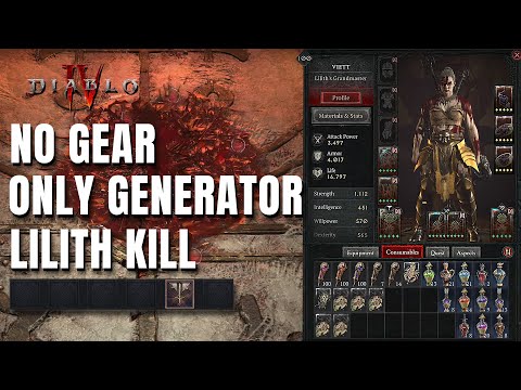 1 BUTTON GENERATOR Barb Build MELTS Lilith Diablo 4
