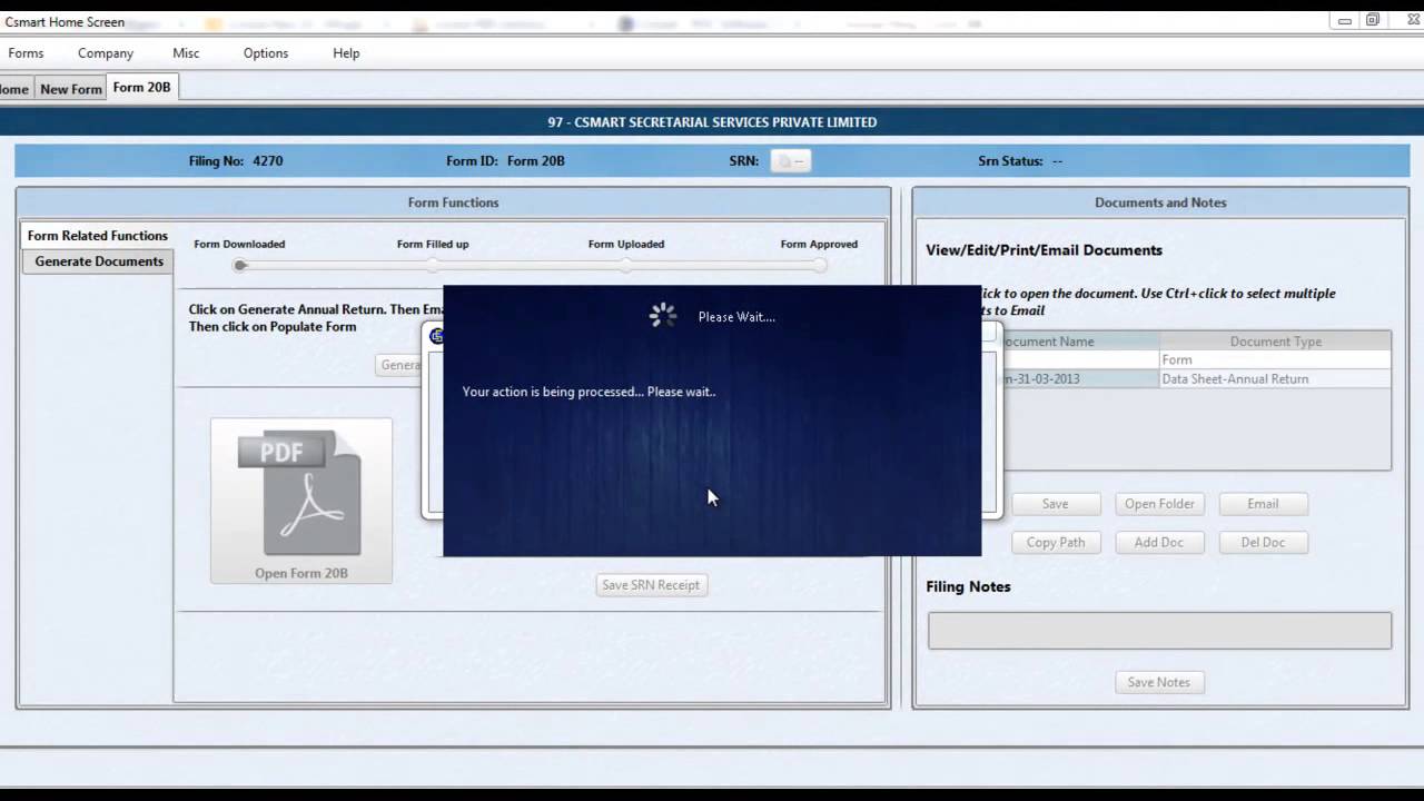 Csmart - File Annual return (Form 20B)