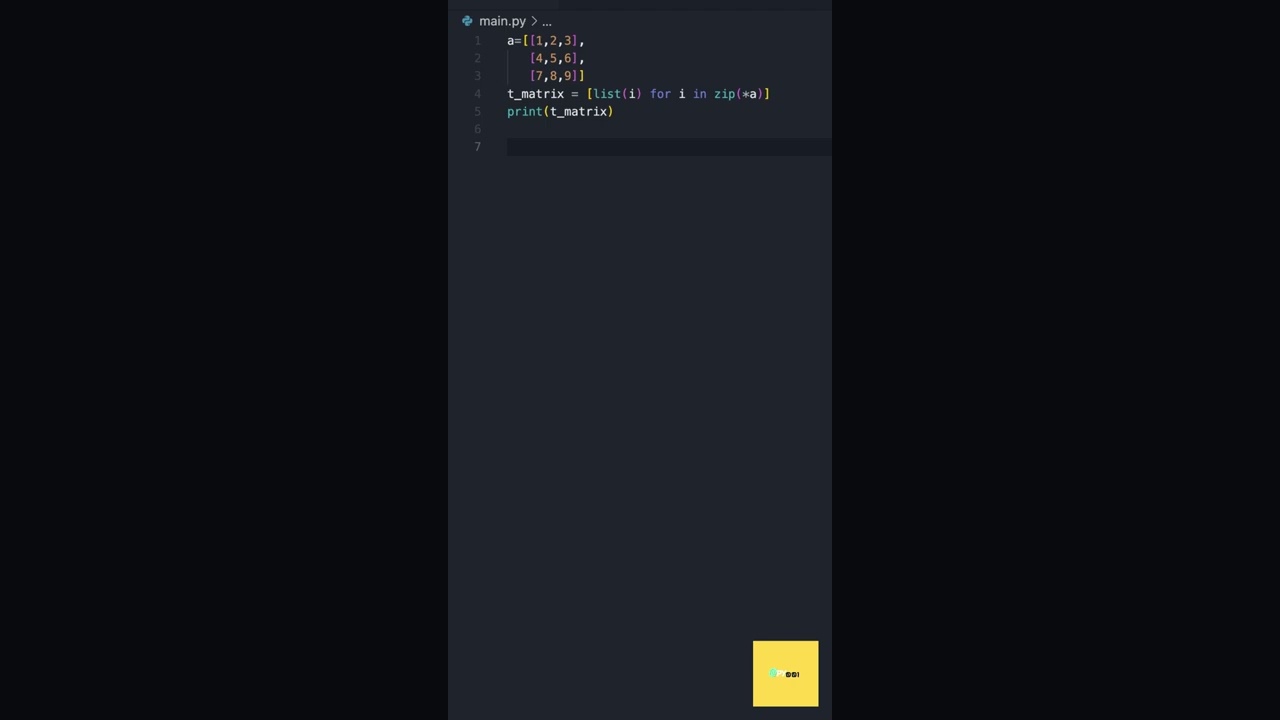 How to transpose a matrix in python #py001 #coding #programming #python