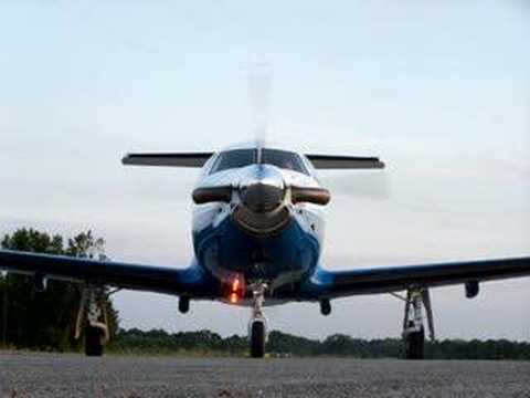Pilatus PC-12 Startup up close at PGV