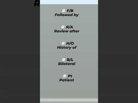 Some common abbreviations used in medical field #medicalstudent #acronyms #abbreviations #hospital