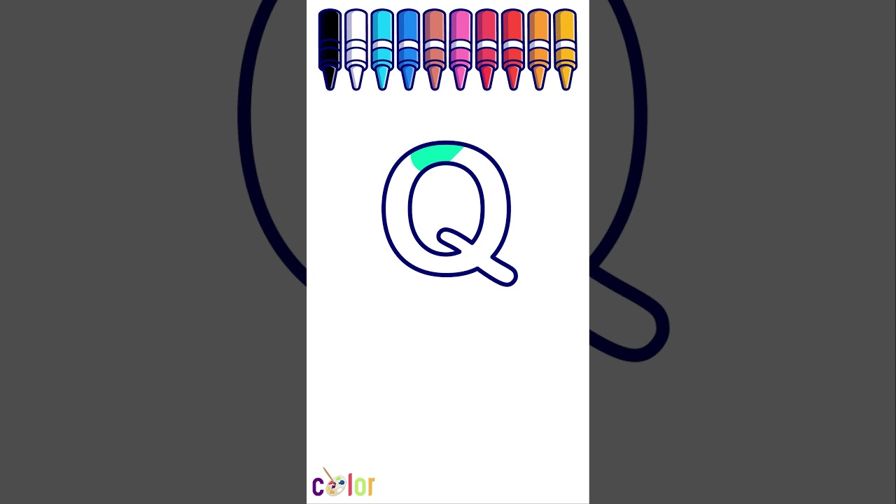 Q Alphabet drawing and coloring