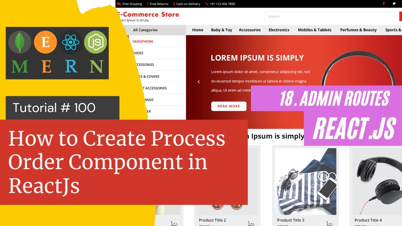React js Tutorial # 100|How to Create Process Order Component  in ReactJs |E-Commerce site