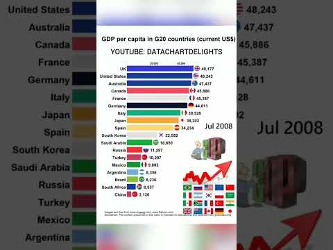 GDP per CAPITA of G20 Countries by IMF #datachartdelights #shorts