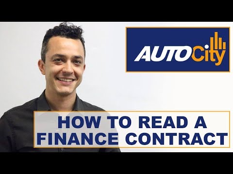 How To Read an Auto Finance Contract