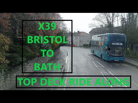 BRISTOL to BATH Bus Ride. š¬š§. Upper deck view of Full Journey. Route X39