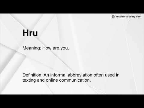 Hru Meaning