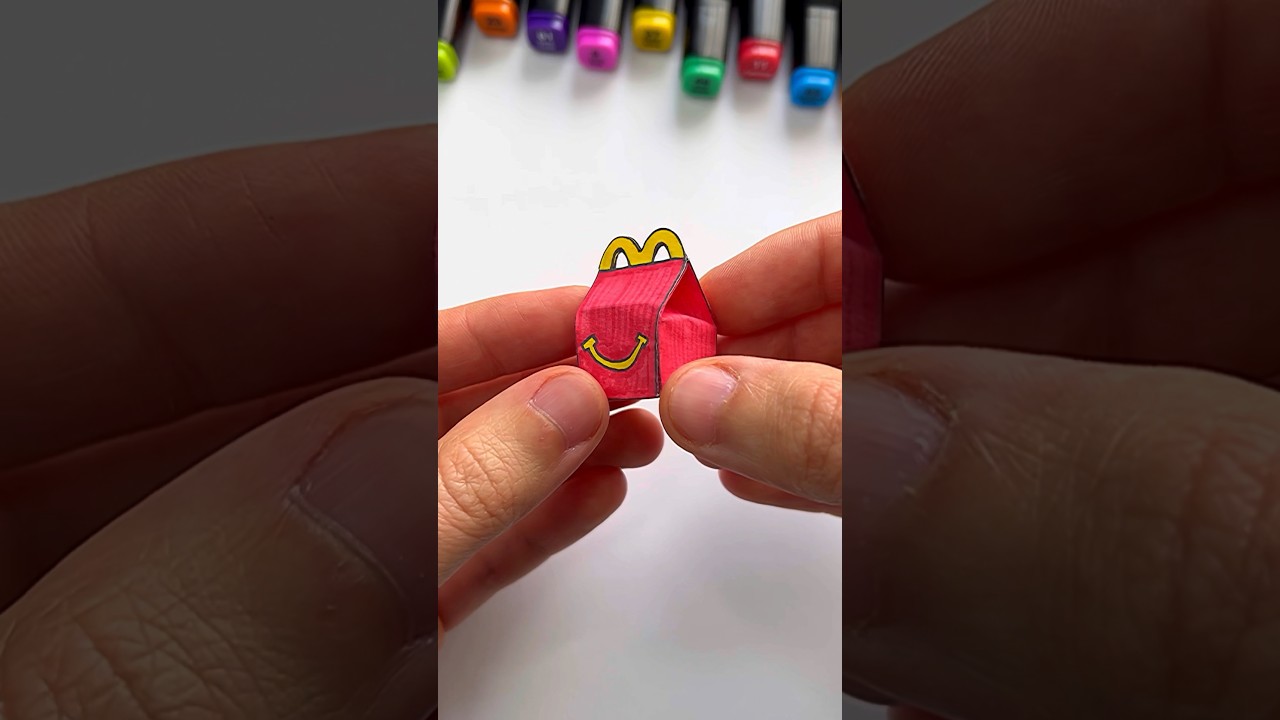 Miniature McDonald’s Happy Meal Idea #shorts #art #papercraft