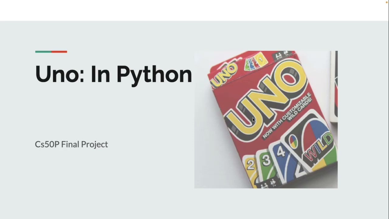Uno in python: CS50P final project