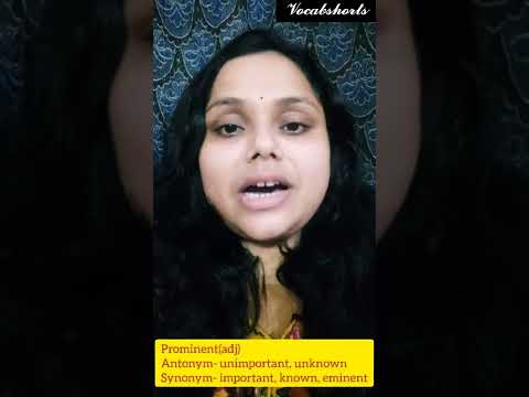 PROMINENT || prominent meaning in hindi || #antonym #synonym #teachingenglish #vocabshorts
