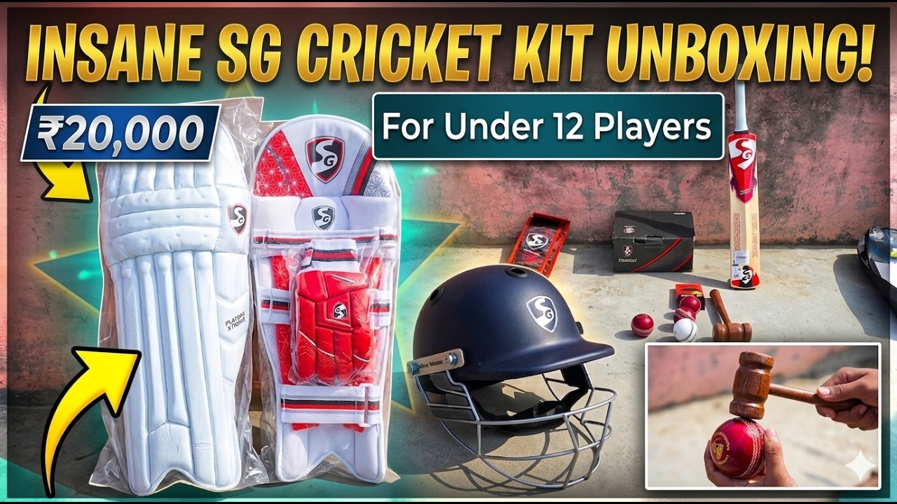 NEW SG CRICKET KIT UNBOXING FOR UNDER12 PLAYERS WORTH ₹20,000👀#cricket#unboxing #cricketkit #sports
