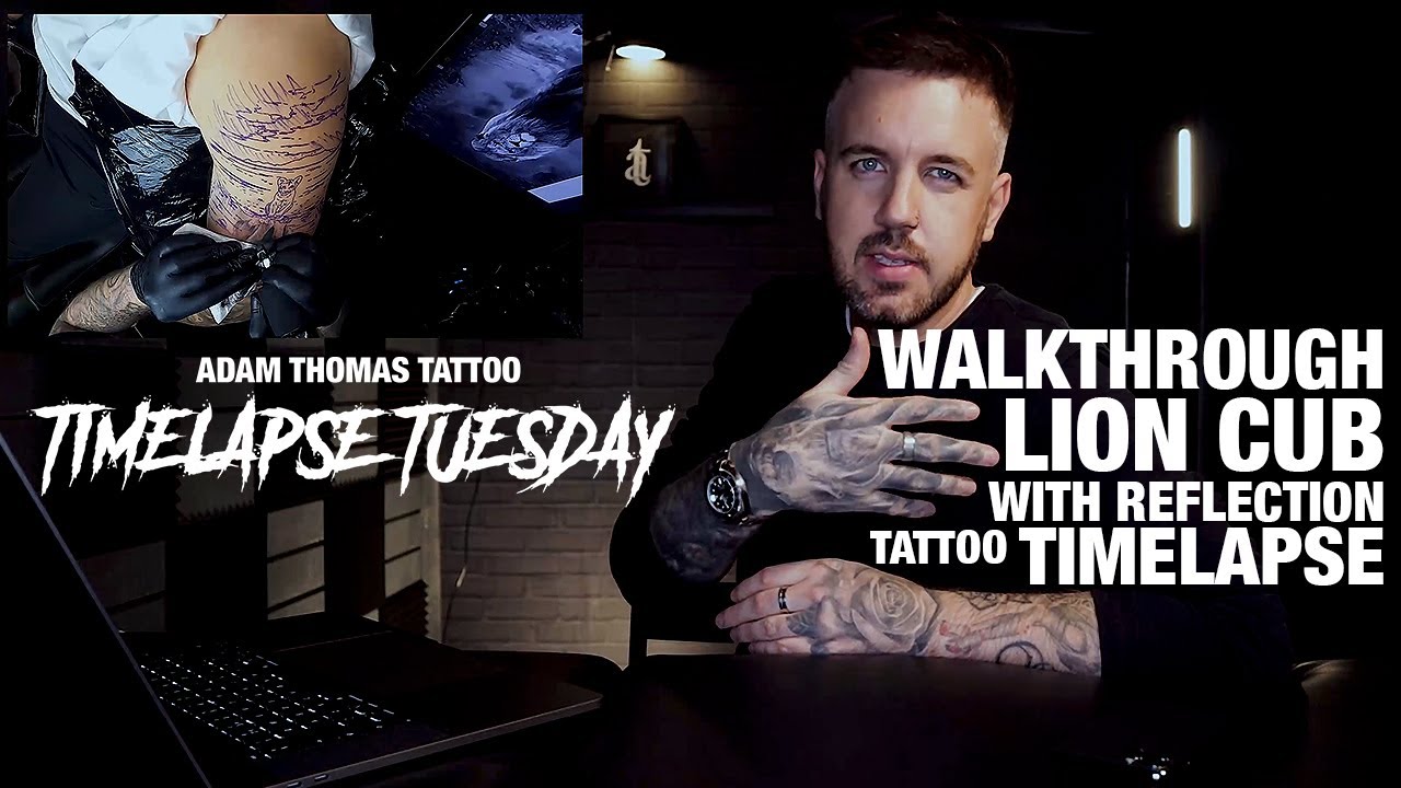 TATTOO timelapse LION CUB with EXPLANATION.