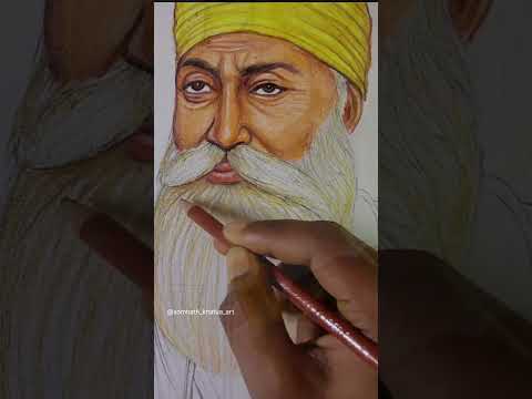 Guru Nanak Dev Ji Drawing colour ✍️❤️???? Waheguru ji #shorts #gurunanakdevji #drawing #waheguruji