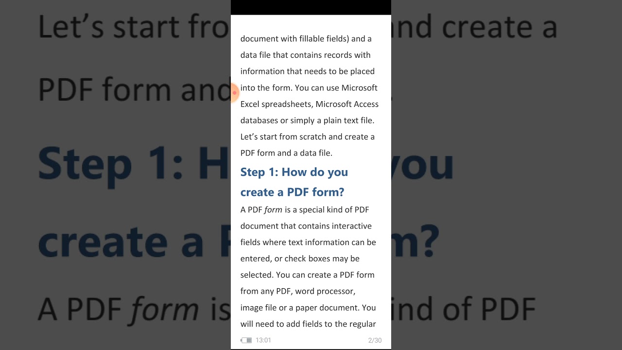 Cls-6,ch-4(Using Mail Merge) - how to create a PDF form