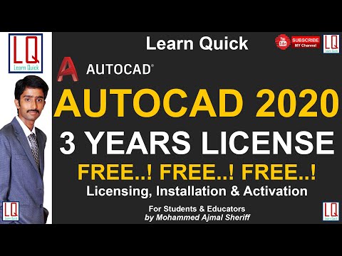 AutoCAD 2020 | Free License | How to install and activate | Tutorial | Learn Quick | By Sheriff