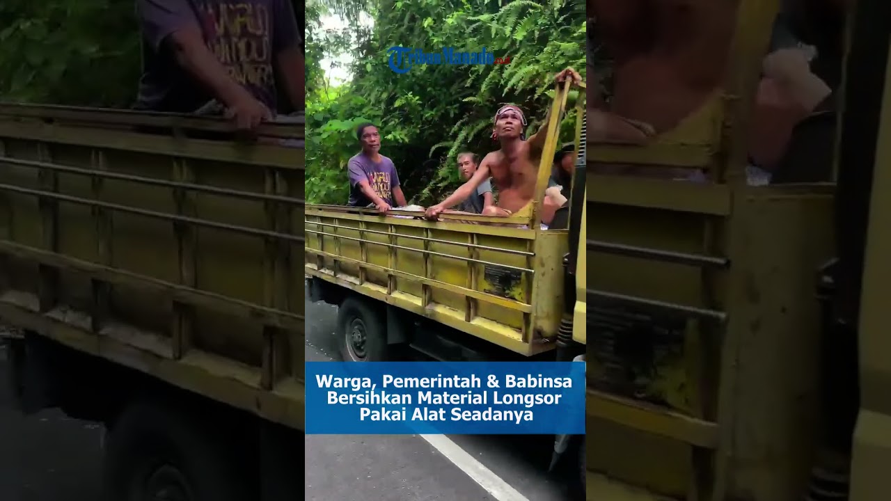 Warga, Pemerintah dan Babinsa Bersihkan Material Longsor Pakai Alat Seadanya