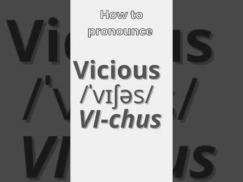 How to pronounce Vicious in British English? #shorts