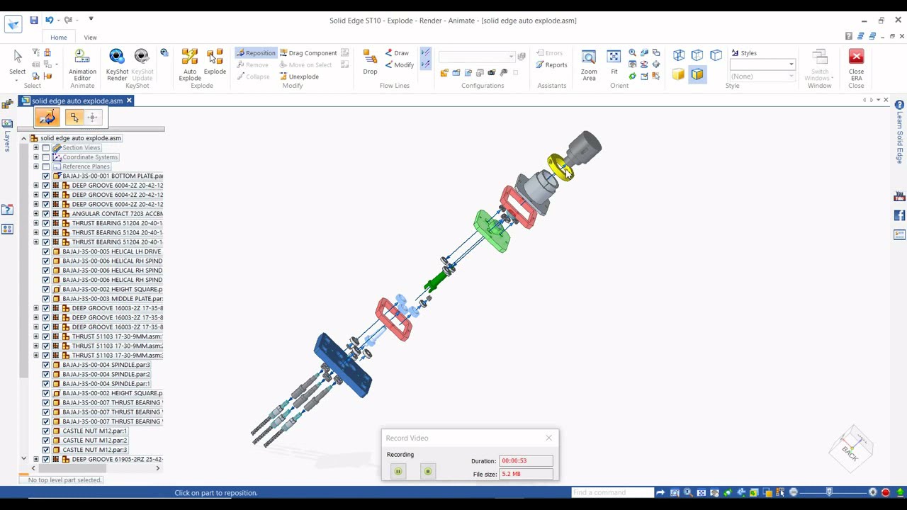 #70 Auto exploded view solid edge assembly| explode in solid edge| How to auto explode in solid edge
