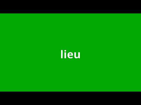 what is the meaning of lieu.