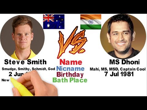 Steve Smith vs MS Dhoni Biography Comparison | International Debut, Salary, Net worth