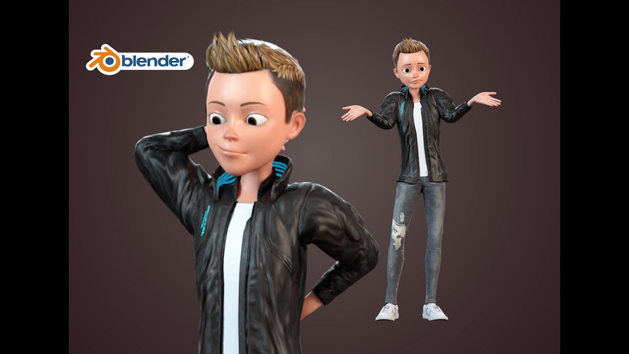Cartoon boy character rigged ||Polycorn Studio