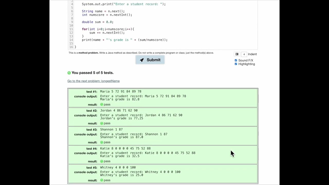 Exercise 4.10 (printGPA) Java Tutorial || Practice-It